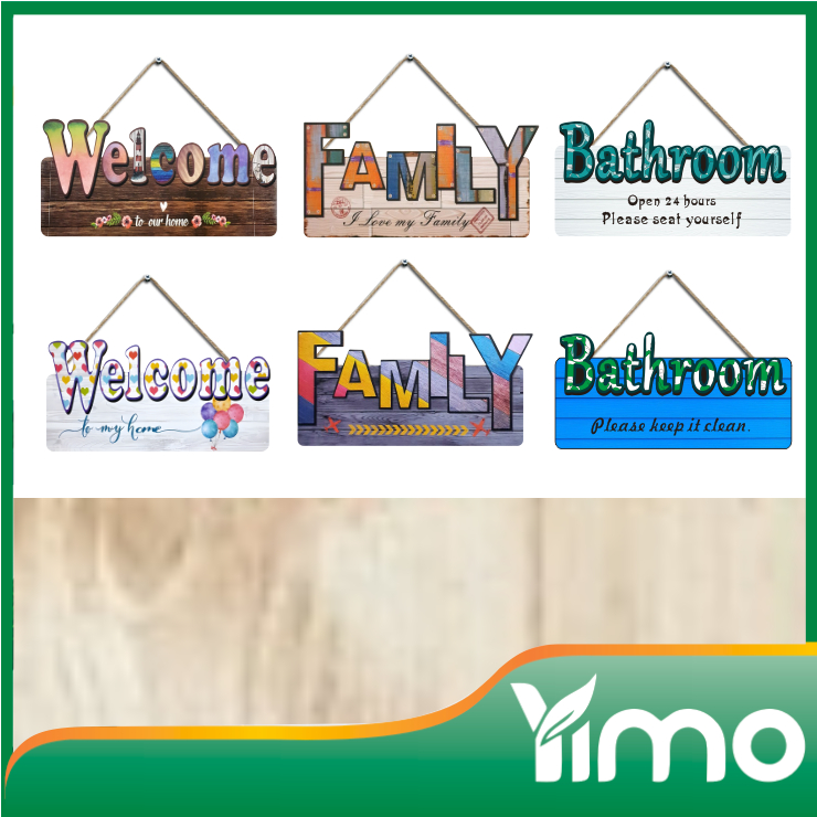 Welcome / Home /Family Door Signage Wooden Wall Hanging Decor | Shopee ...