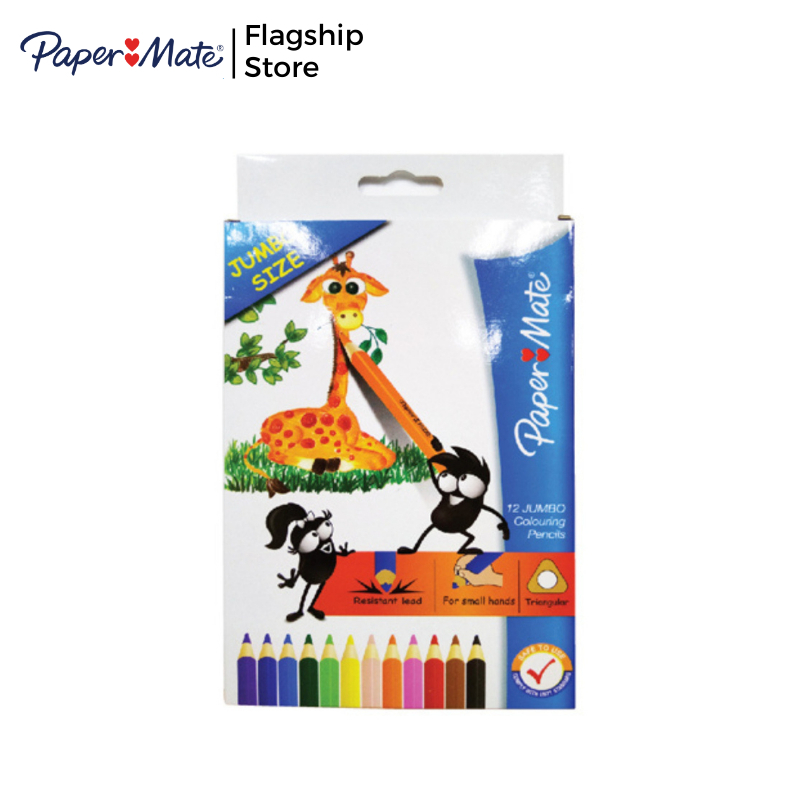 Paper Mate Jumbo Colored Pencil Trio 12ct | Shopee Singapore