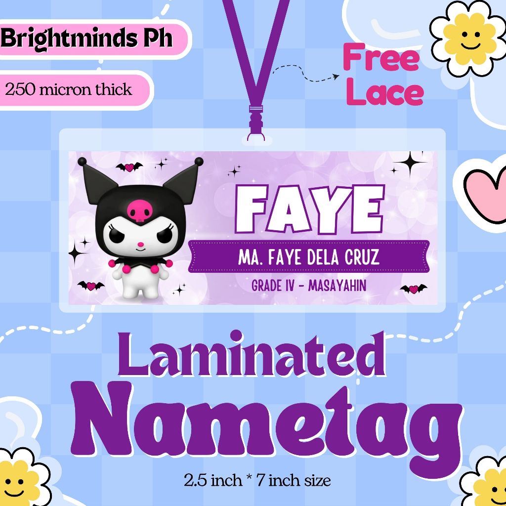 CUSTOMIZED LAMINATED NAME TAG WITH LACE | Shopee Singapore