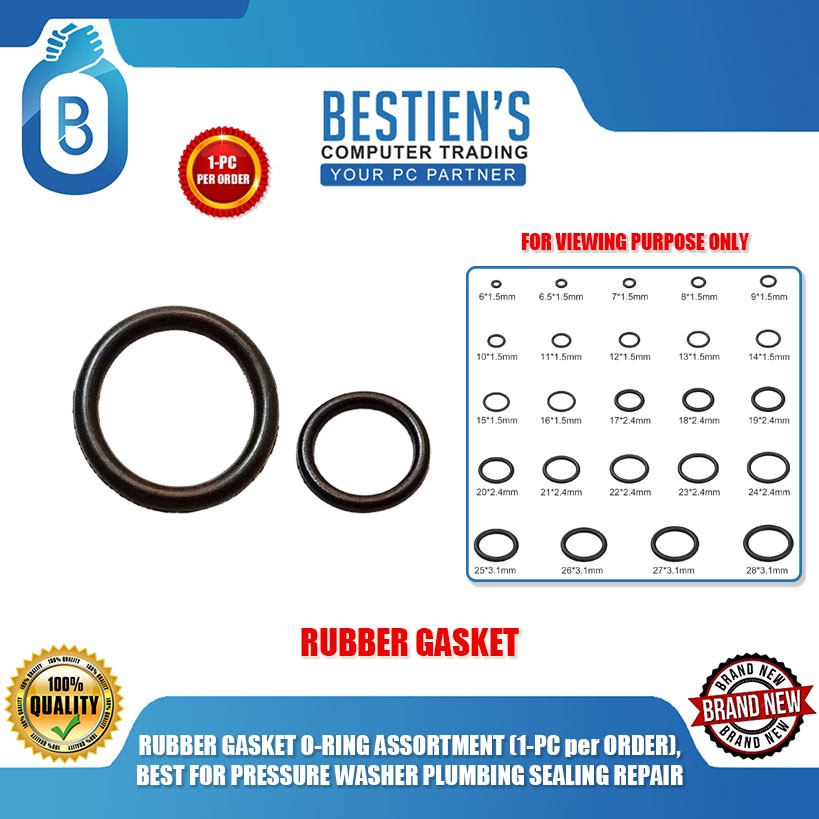 RUBBER GASKET O-RING ASSORTMENT (1-PC per ORDER), BEST FOR PRESSURE ...