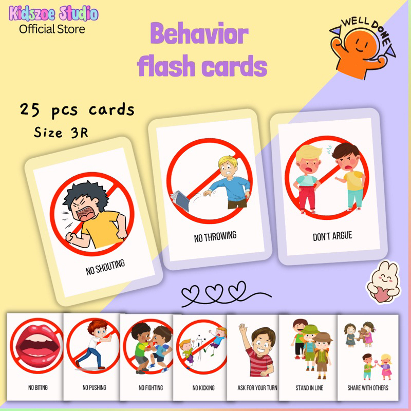 good manners behavior life skills learning good or bad educational laminated flashcards kids ...