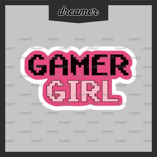 GAMER GIRL PINK STICKER BOMB WATERPROOF STICKERS LAMINATED WEATHER ...