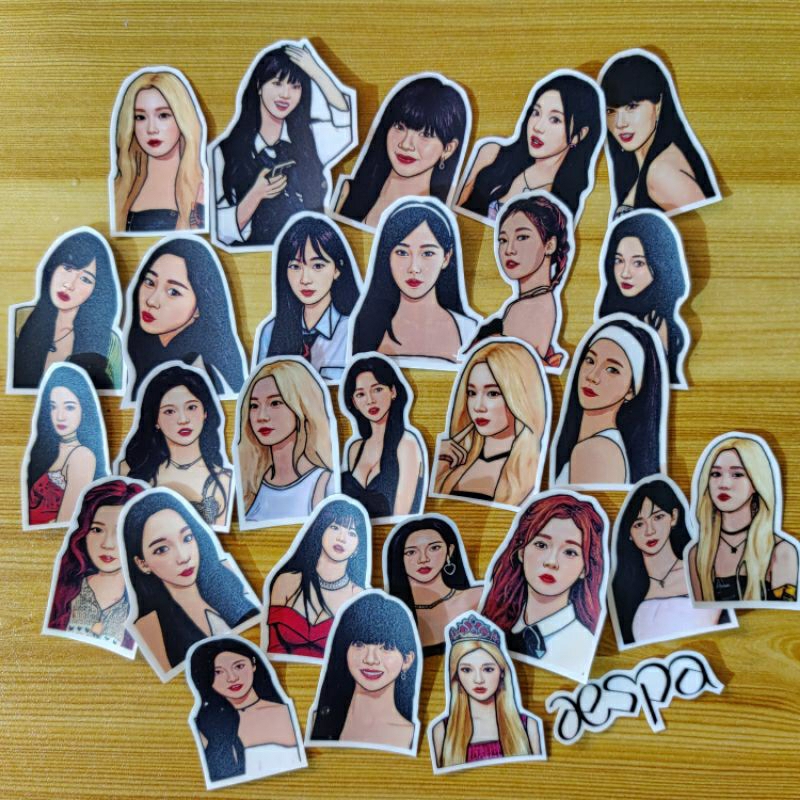 AESPA Cartoonized Stickers | Vinyl Waterproof | Shopee Singapore