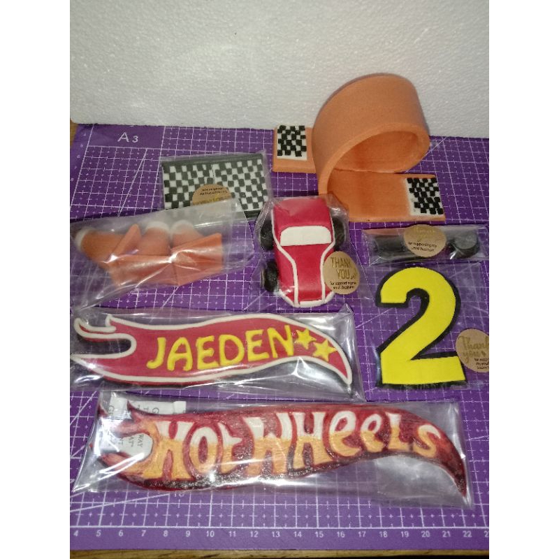 edible cake toppers Hot wheels set/fire toppers | Shopee Singapore