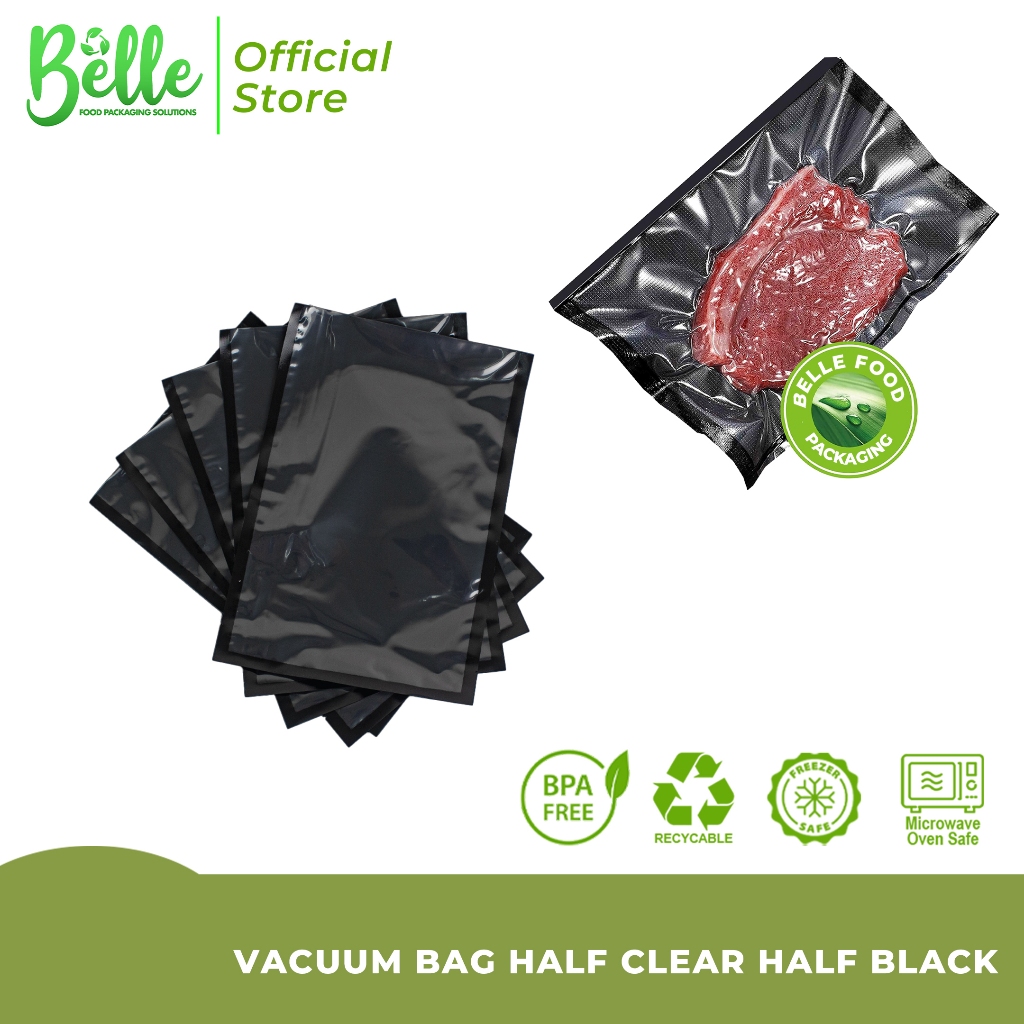 Belle Vacuum Plastic Bag Half Clear Half Black Laminated Nylon / PE ...