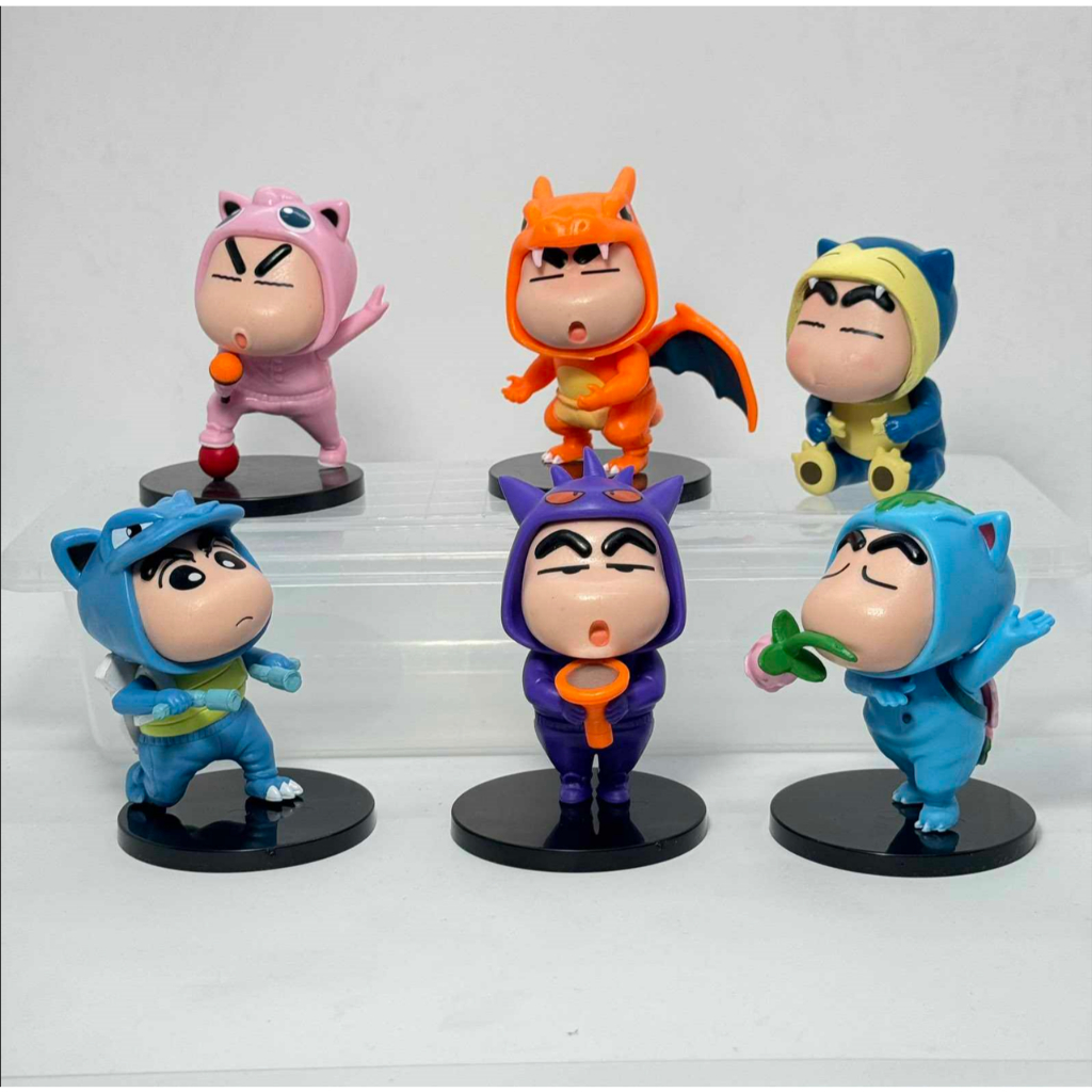 Pokemon x Crayon Shin Chan Display Set of 6 Figurines | Shopee Singapore