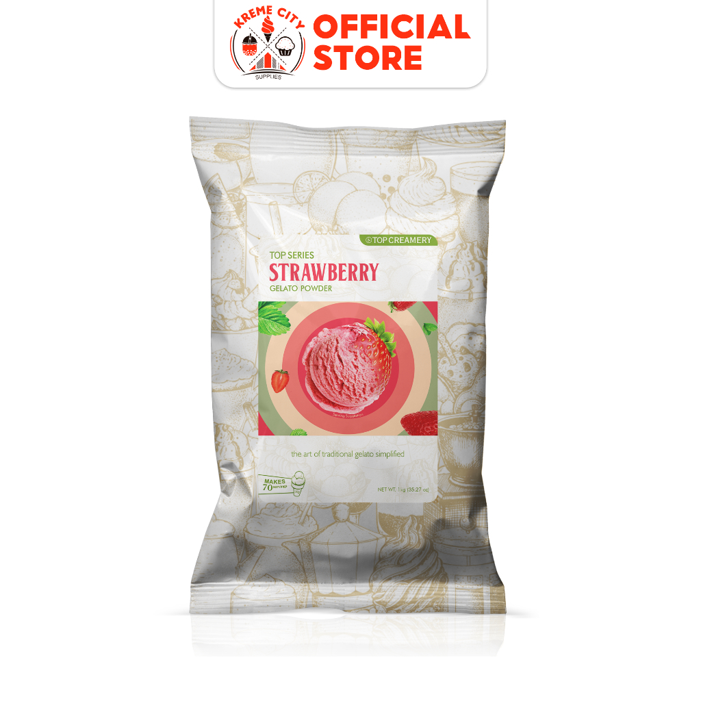 TOP Creamery Top Series Gelato Strawberry Ice Cream Powder Premix 1kg ...