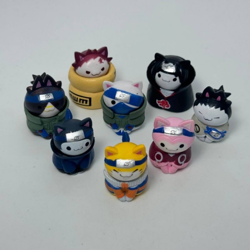 Naruto Cat Characters (Set of 8) Cute Anime Neku Ninja Figurines ...