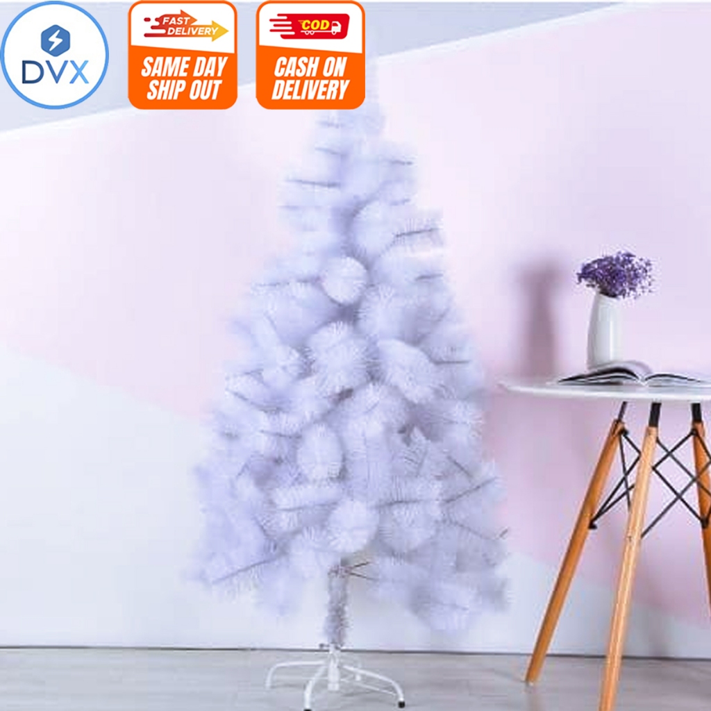 DVX White Christmas Tree 4ft, 5ft, 6ft, 7ft and 8ft Pine Artificial ...