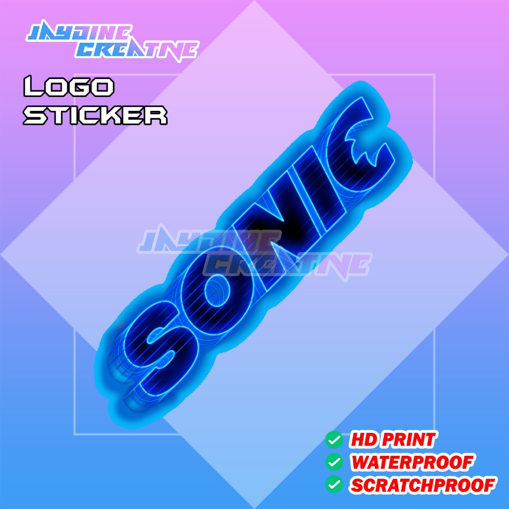Sonic Logo Sticker, Indoor Outdoor Vinyl Sticker, Waterproof & Non ...