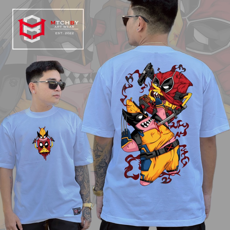 Deadpool Spongebob x Wolverine Patrick - Oversized Tshirt for Men and ...