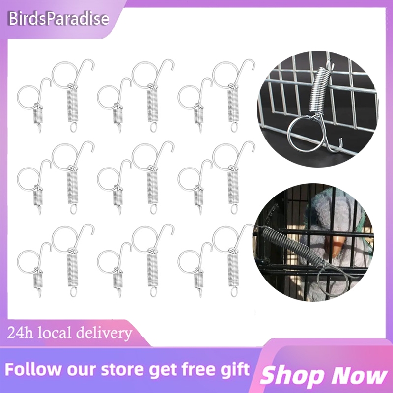 5Pcs Spring Latch Hook Birds Cages Hook Stainless steel Finger Hook for ...