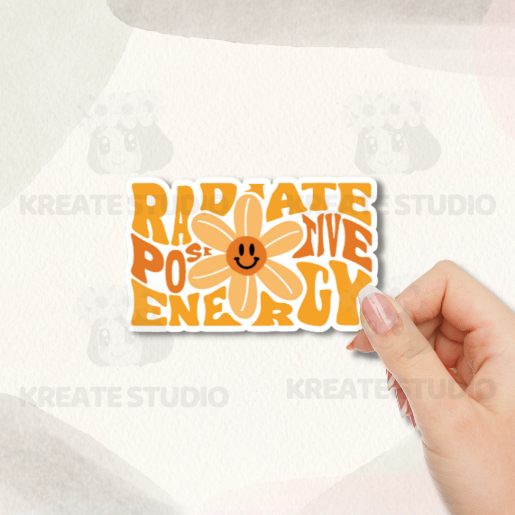 RADIATE POSITIVE ENERGY | Laminated Waterproof Sticker for Tumblers and ...