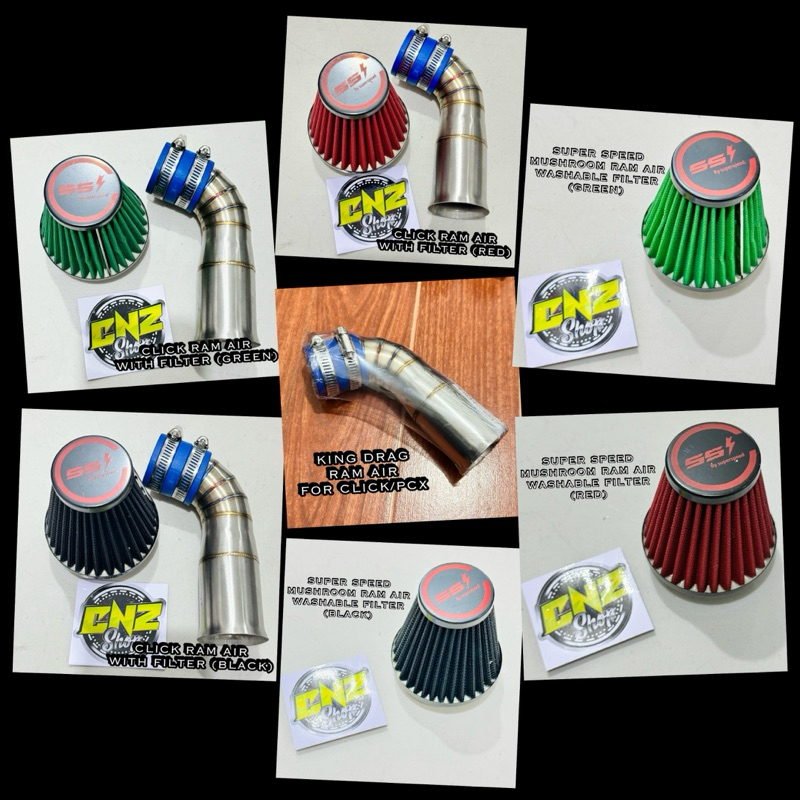 CLICK RAM AIR SET (KING DRAG RAM AIR, SUPERSPEED MUSHROOM FILTER ...