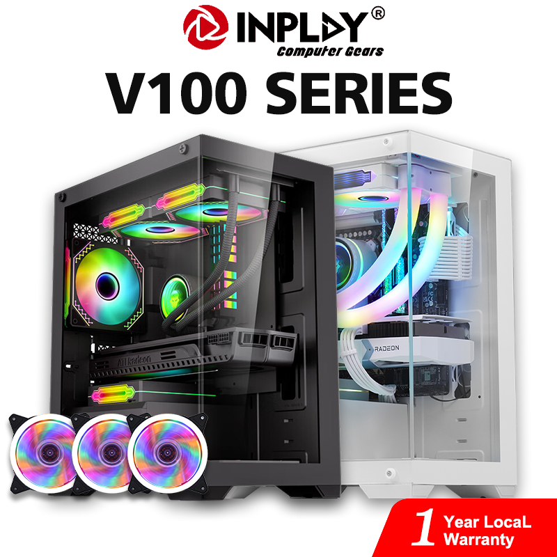 Inplay Seaview Atx PC Case Gaming With Fan White Computer Chassis ...