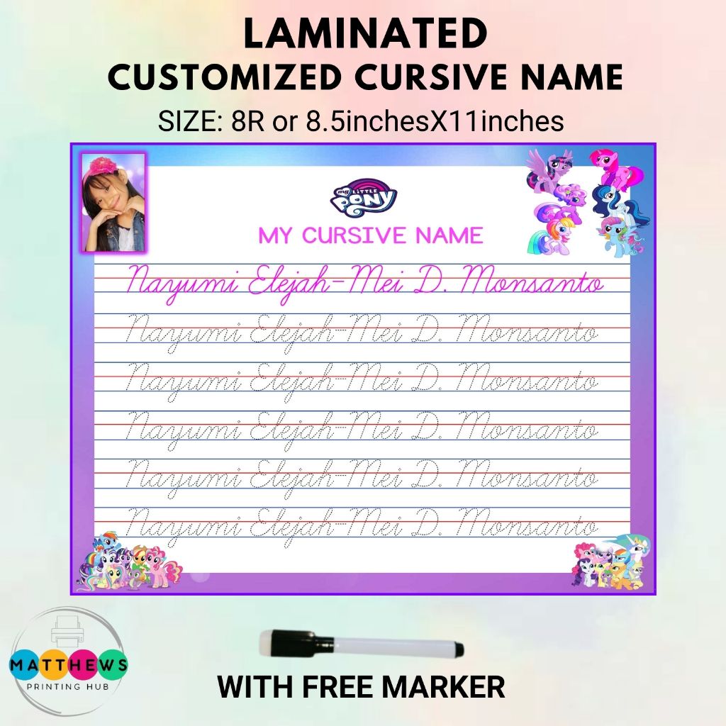 LAMINATED CURSIVE NAME TRACING (Learning Material) | Shopee Singapore