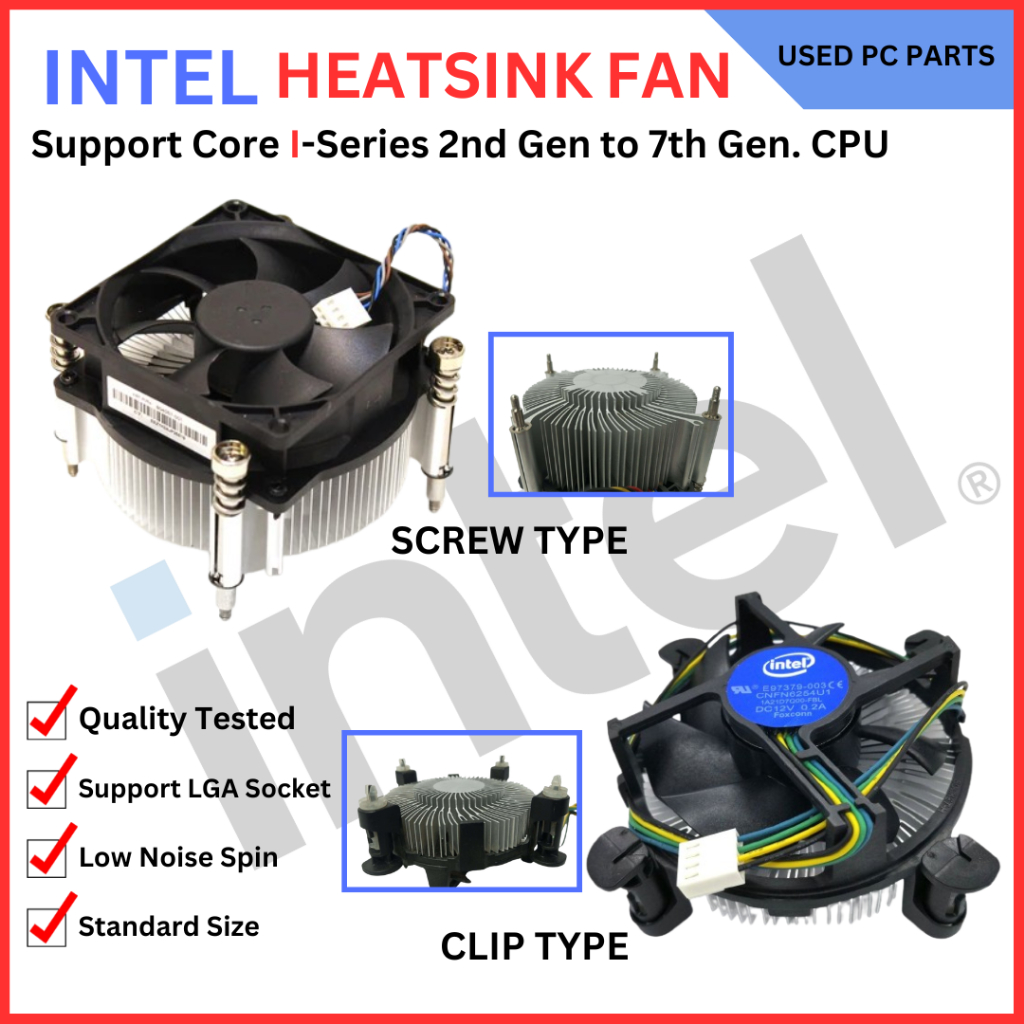 CPU Cooler - Intel Heatsink Fan for Socket LGA 1155 - 1150 Motherboard ...