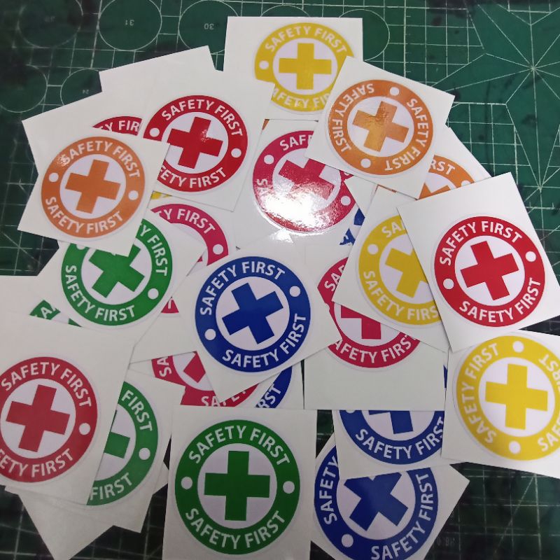 SAFETY FIRST STICKER (2x2in) 3M REFLECTIVE VINYL STICKER HOLOGRAM ...