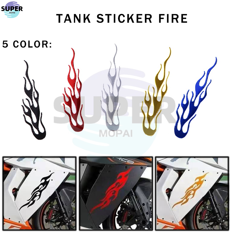 Flame Wildfire Reflective Sticker Logo Laser Motorcycle Electric ...