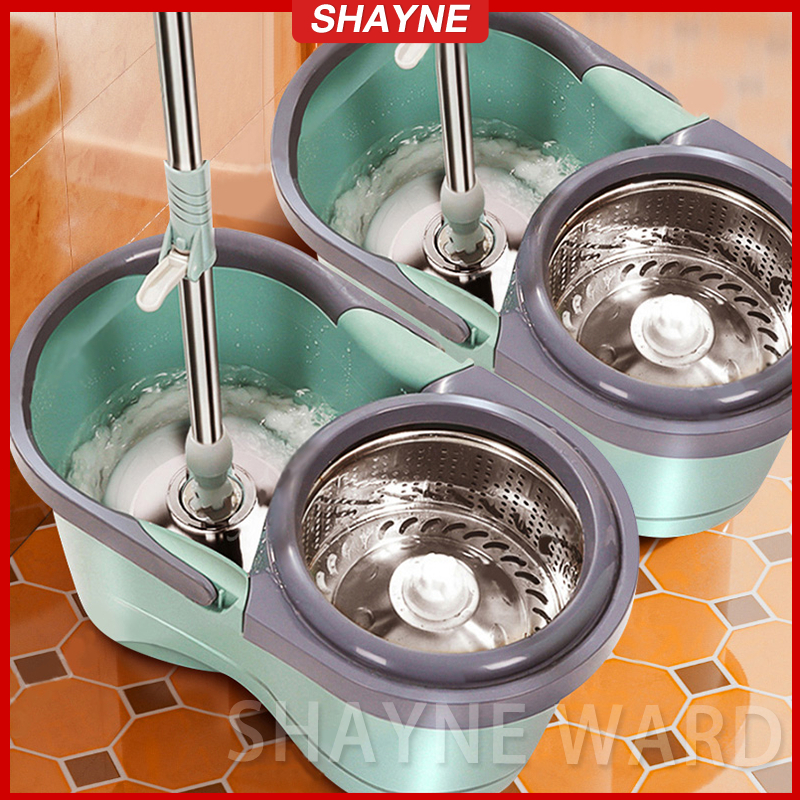 Rotary Mop Bucket Set Magic Spin Mop Stainless Steel Map Floor Cleaning ...