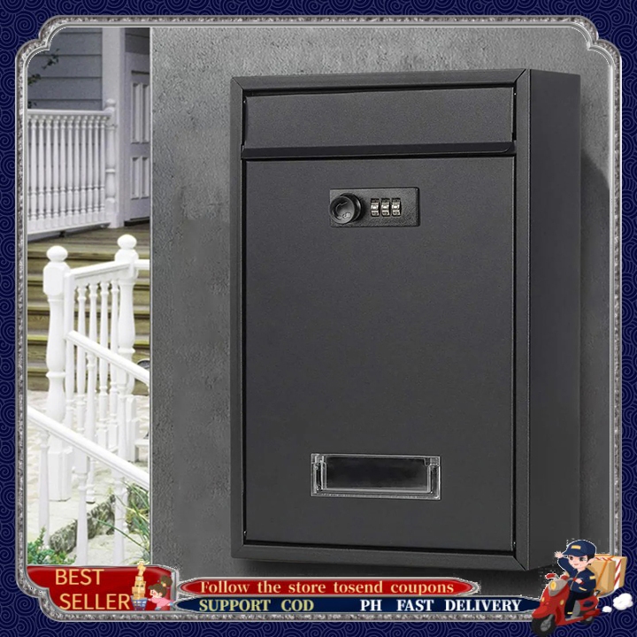 Waterproof Vintage Stainless Steel Lockable Secure Mail Letter Post Box ...