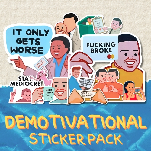 Joan Cornella Demotivational 12pcs Stickers Pack | Die-Cut Matte ...