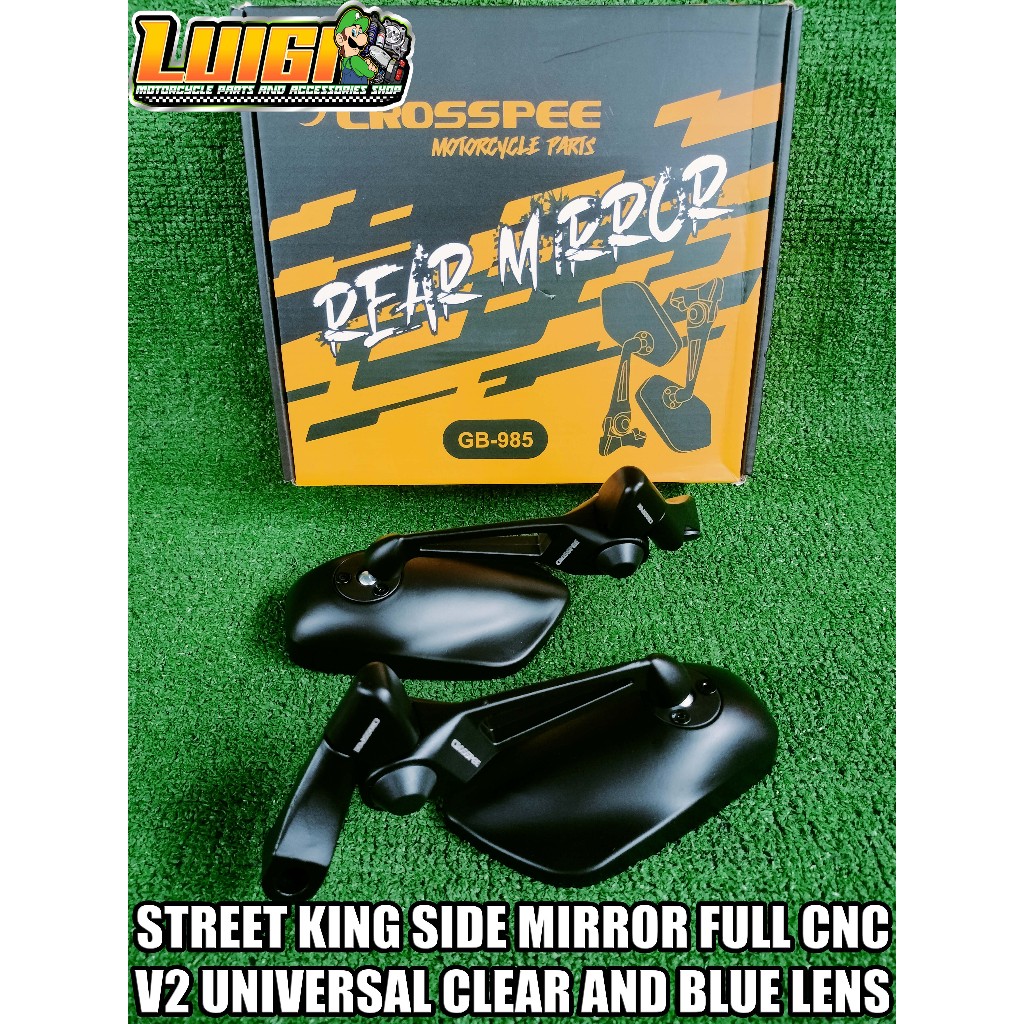 CROSSPEE STREET KING SIDE MIRROR FULL CNC V2 UNIVERSAL CLEAR LENS ...