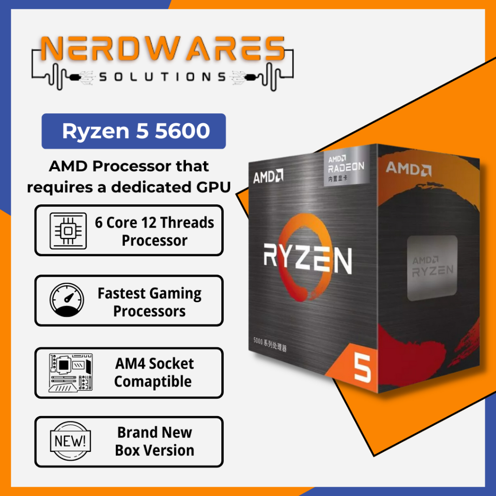 AMD Ryzen 5 5600 6 Cores 12 Threads AM4 CPU Socket Gaming Desktop ...