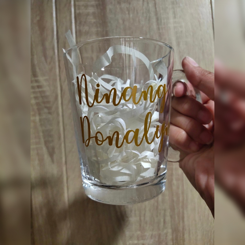 Customized / Personalized CLEAR MUG with Vinyl Sticker and Box with ...