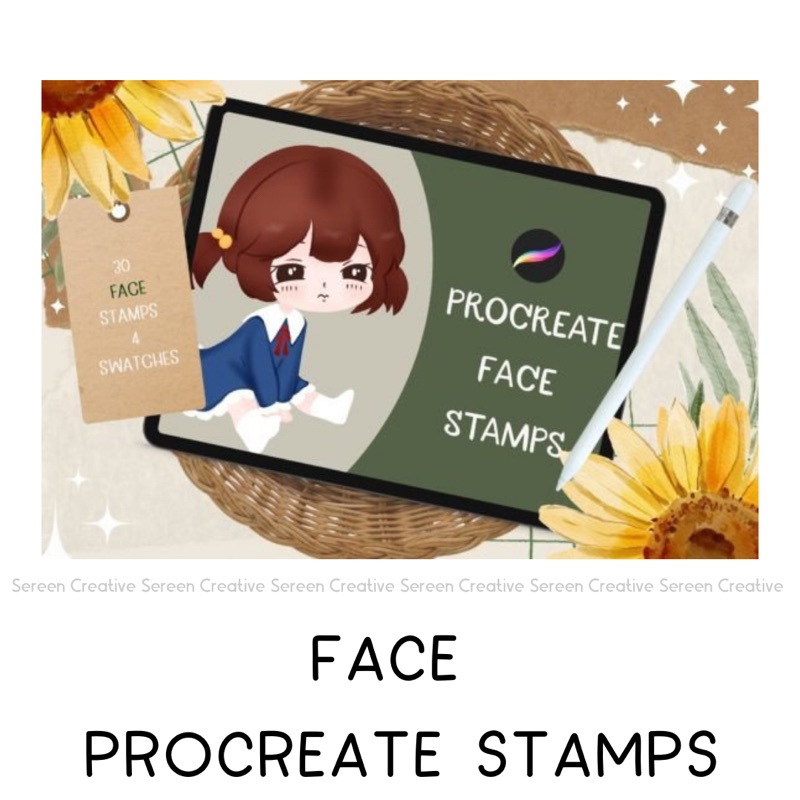 P555 Face Expression Stamps for Procreate (Facial expression, chibi ...