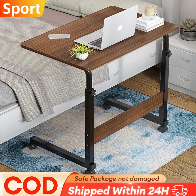 Bedside Table Adjustable Table Side Table with Wheels Movable Computer ...