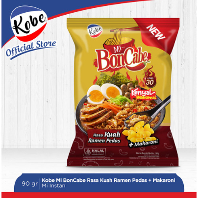 NEW Kobe Mi Instant Bon Cabe Level 30 Ramen Pedas Makaroni Indonesian ...