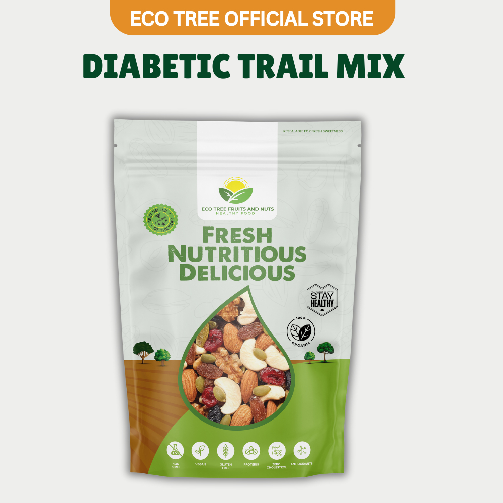Diabetic-Friendly Trail Mix - Nuts & Dried Fruits, Low Glycemic Snack ...