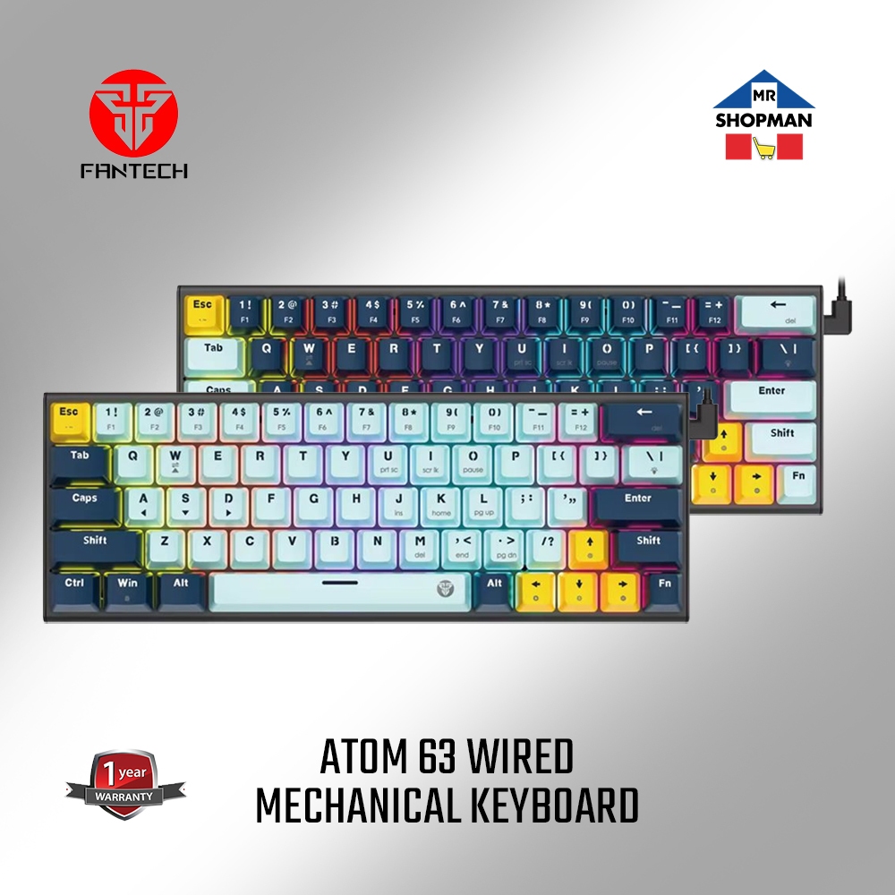 Fantech ATOM 63 MK874 V2 MIZU EDITION Wired Sky / Navy Blue Mechanical ...