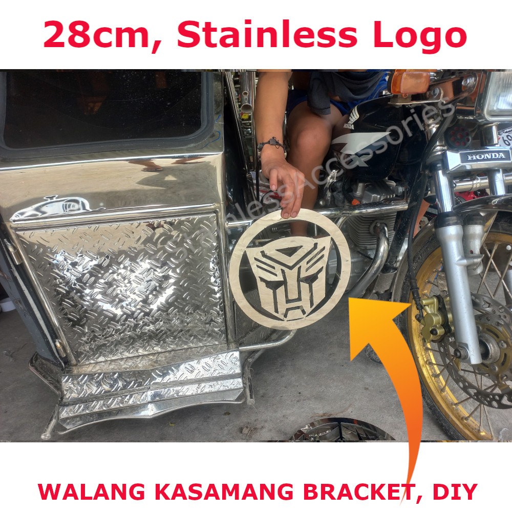 NEW STAINLESS KALASAG OR DESIGN LOGO FOR TRICYCLE , SIDECAR , JEEPNEY ...