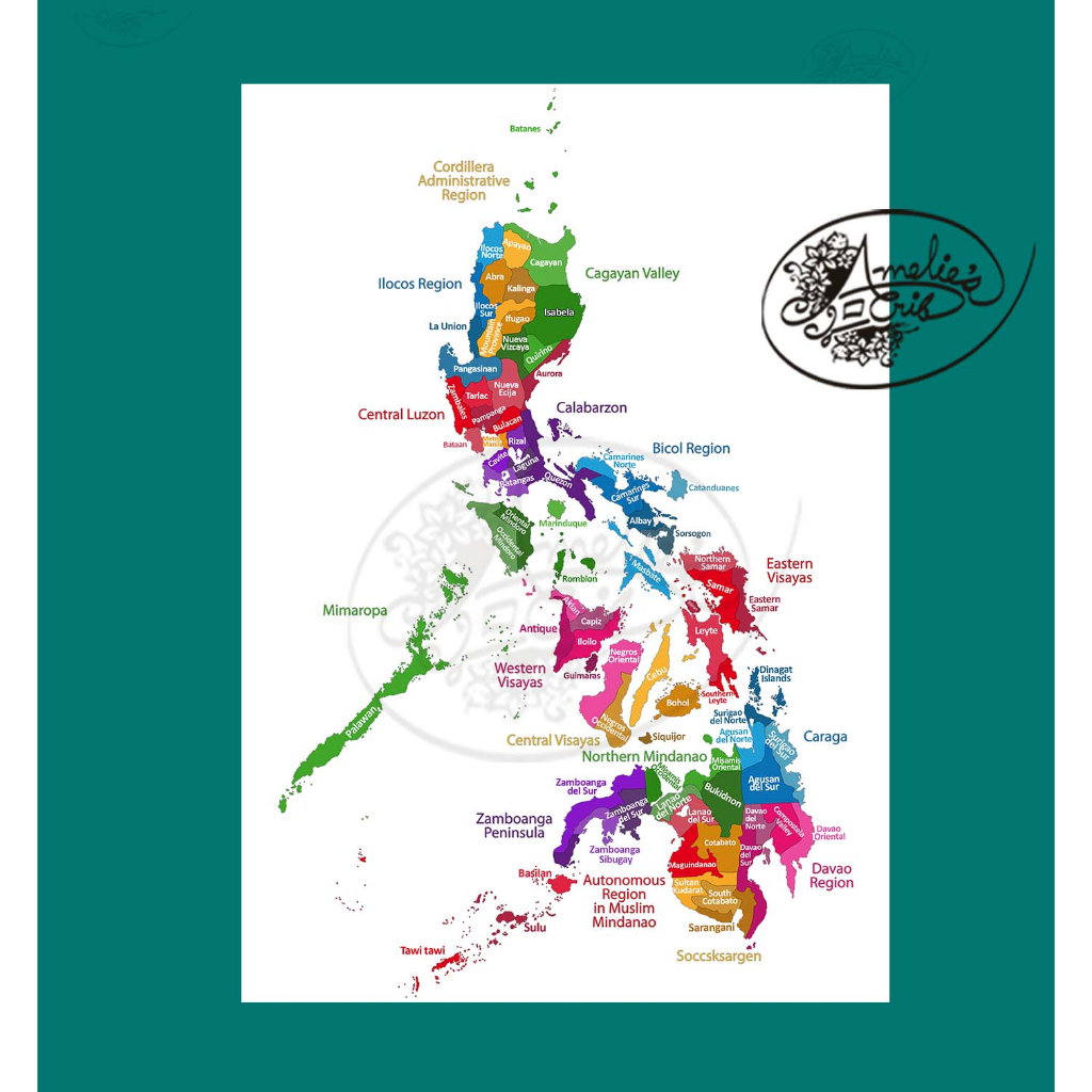 Philippine map (Laminated A4 Educational Chart) | Shopee Singapore