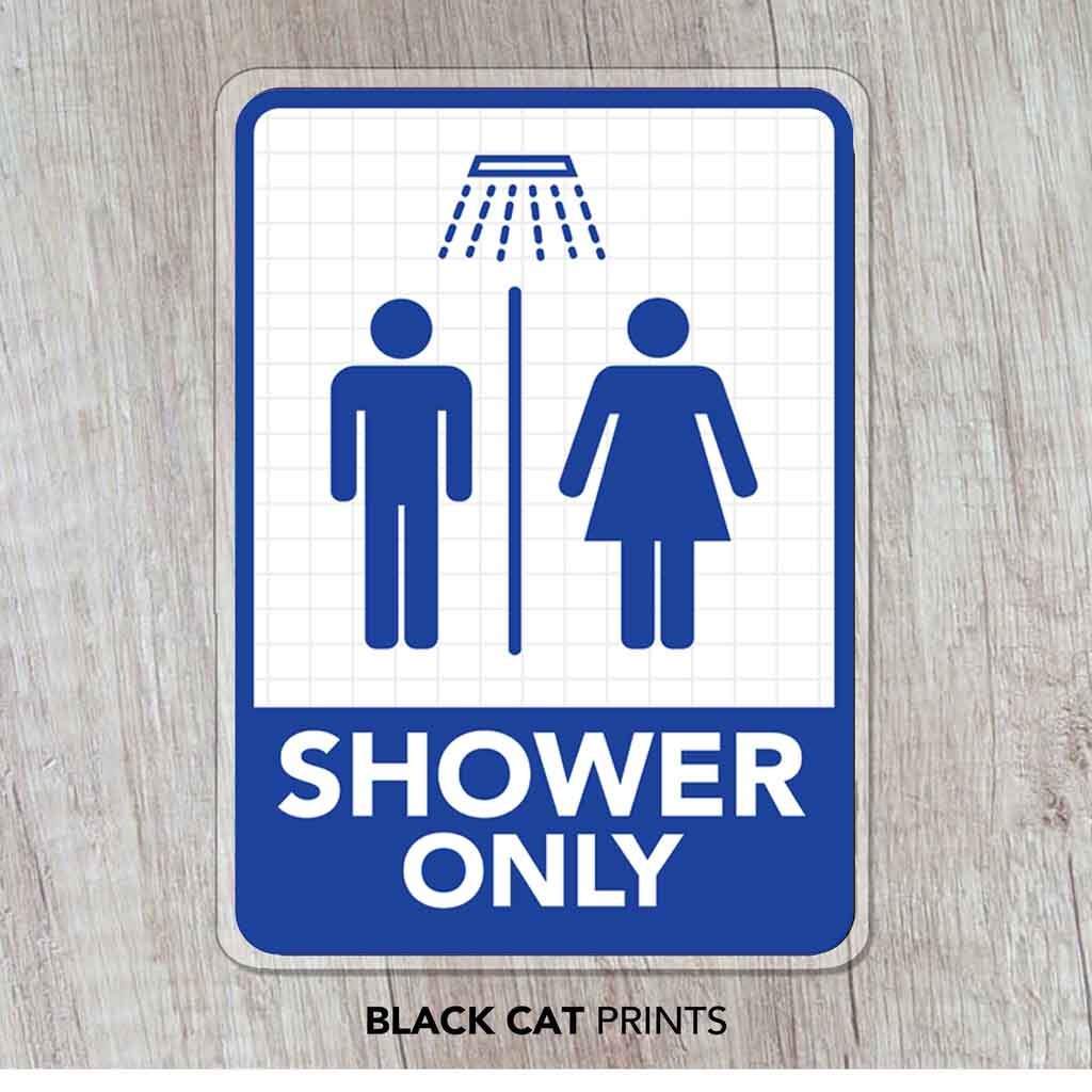 Shower Only Sign | Laminated Signage | Sign Board | Shopee Singapore