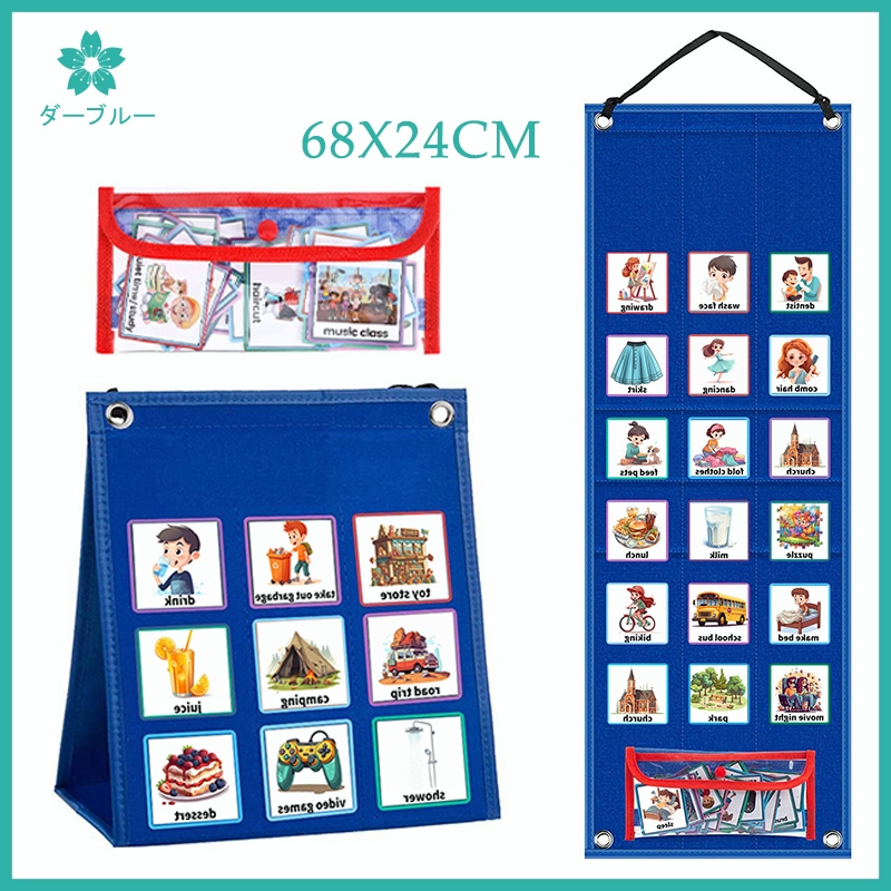 Kids Visual Schedule Calendar Chart Foldable Autism Daily Chore Routine ...