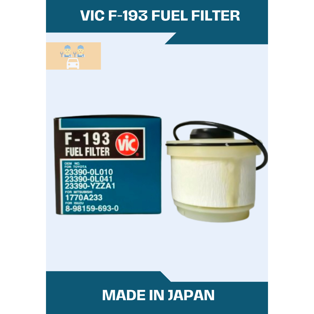 VIC F-193 Fuel Filter Japan for Toyota Innova/Hilux/Fortuner 2004-15 ...
