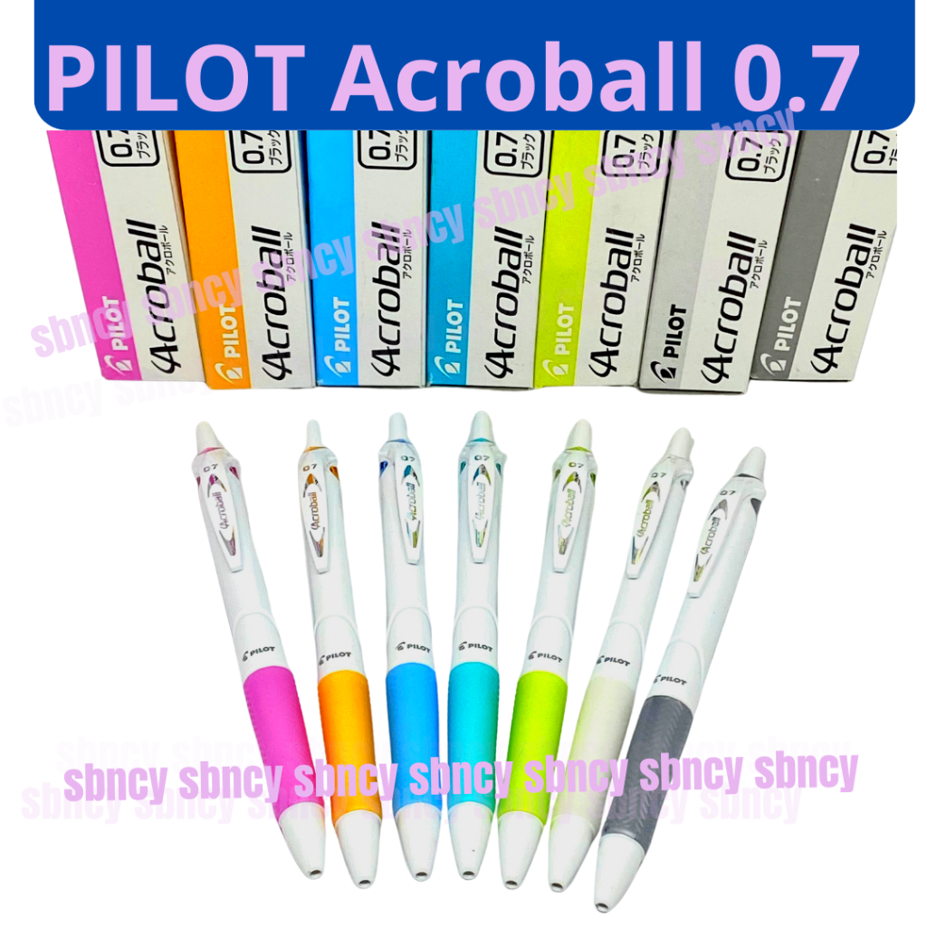 Pilot Acroball 0.7 Ballpen White/Colored Barrel = Black Ink (Sold per 5 ...