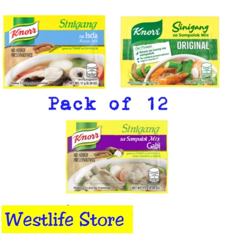 Knorr Sinigang Sampaloc Mix 11g x 12pcs ( Pack of 12 ) | Shopee Singapore