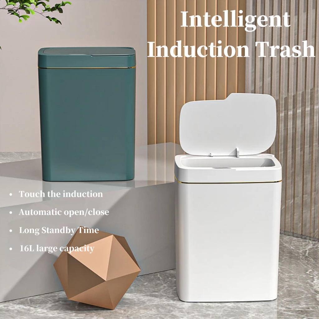 16L Smart Trash Can Non Touch Automatic Trash Bin With Cover Wireless ... 16L Smart Trash Can Non Touch Automatic Trash Bin With Cover Wireless ...