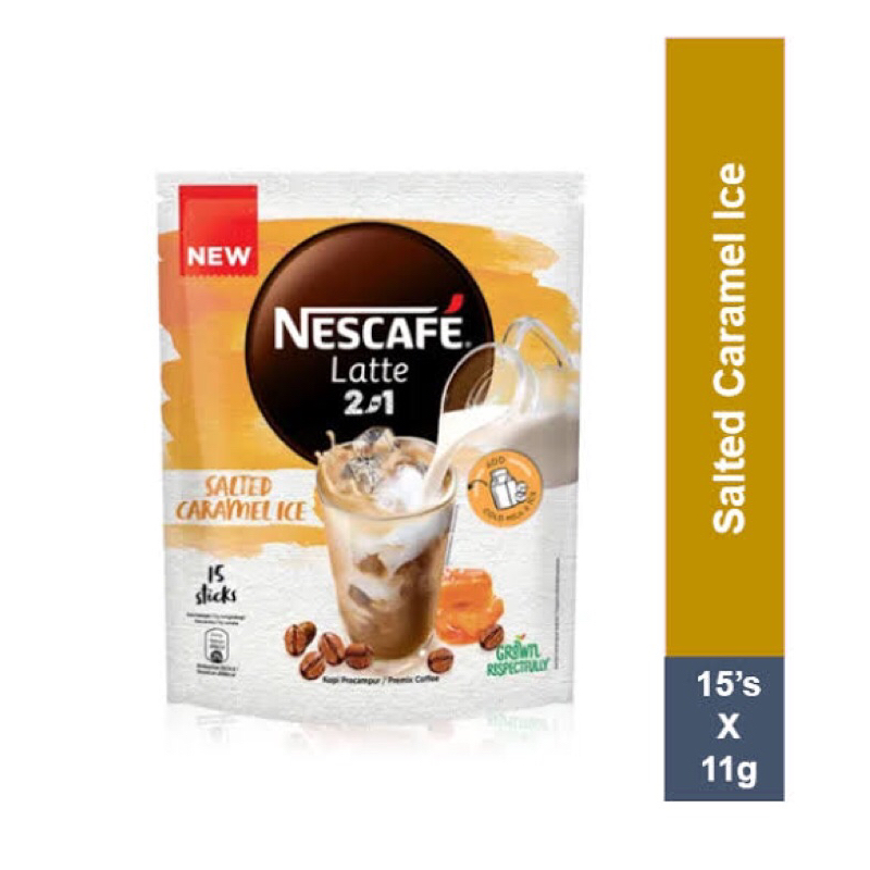 Nescafe Latte 2in1 Salted Caramel Ice Coffee (15s x 11g) | Shopee Singapore