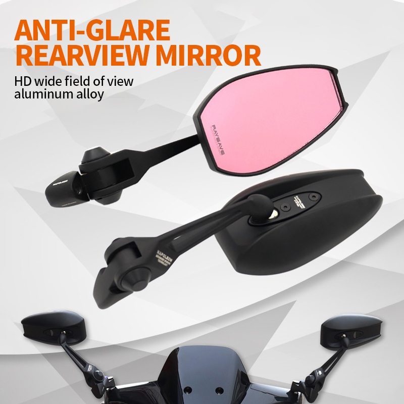 Motorcycle Side Mirror Street King Adjustable Blue Lens Universal Made ...