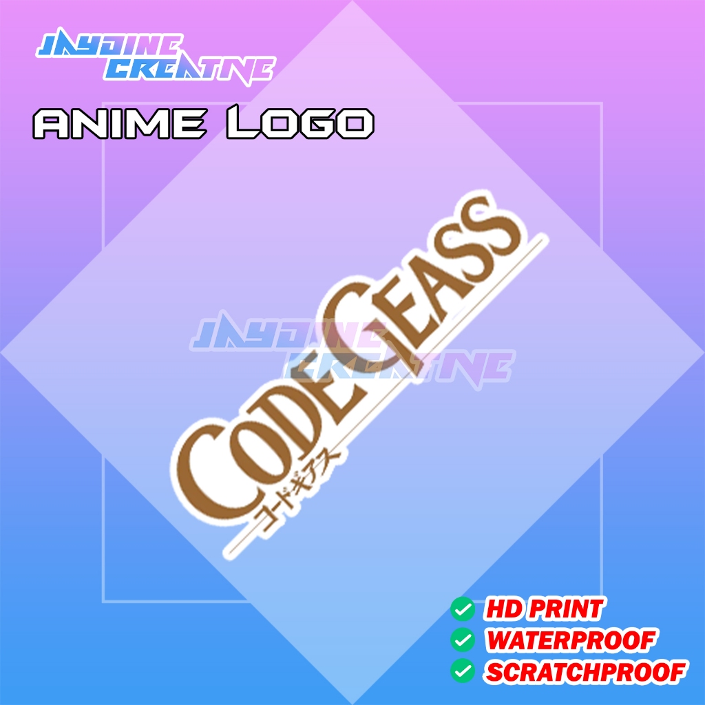 Code Geass Logo Sticker, Indoor Outdoor Vinyl Sticker, Waterproof & Non ...