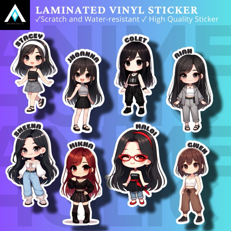 PPOP GIRLS GROUP BINI FAN ART STICKERS ~ LAMINATED VINYL STICKERS ...