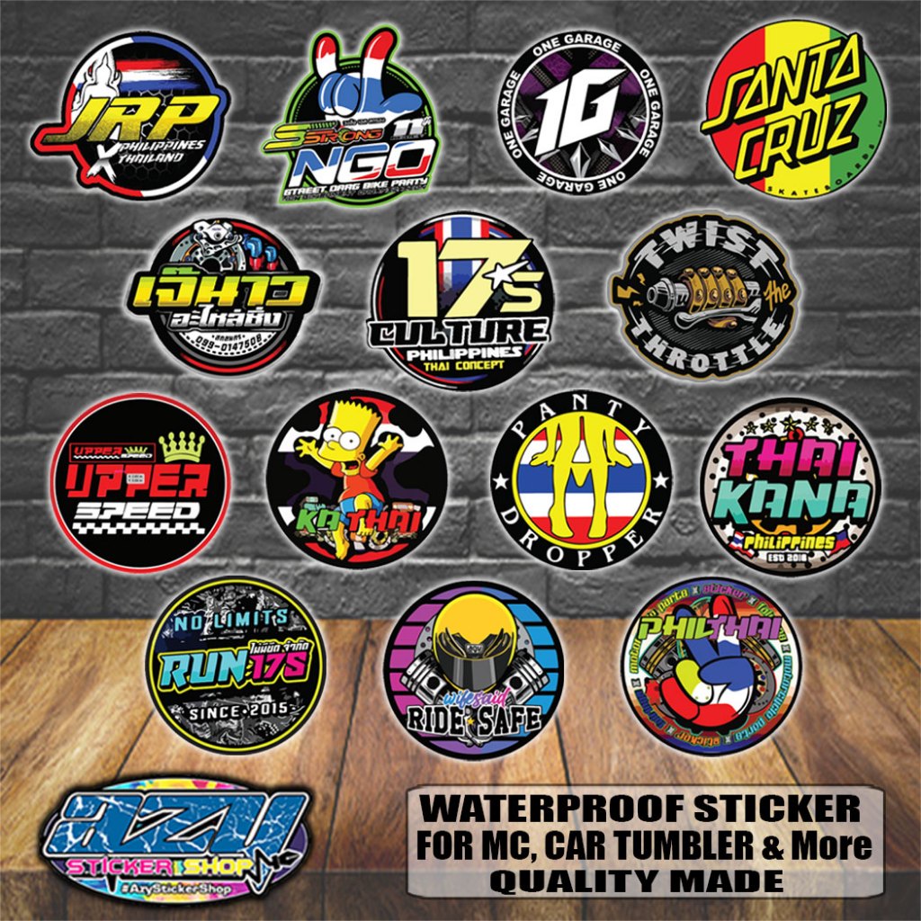 Assorted Circle Waterproof, Sticker For MC, Car, Thumbler & More , Long ...