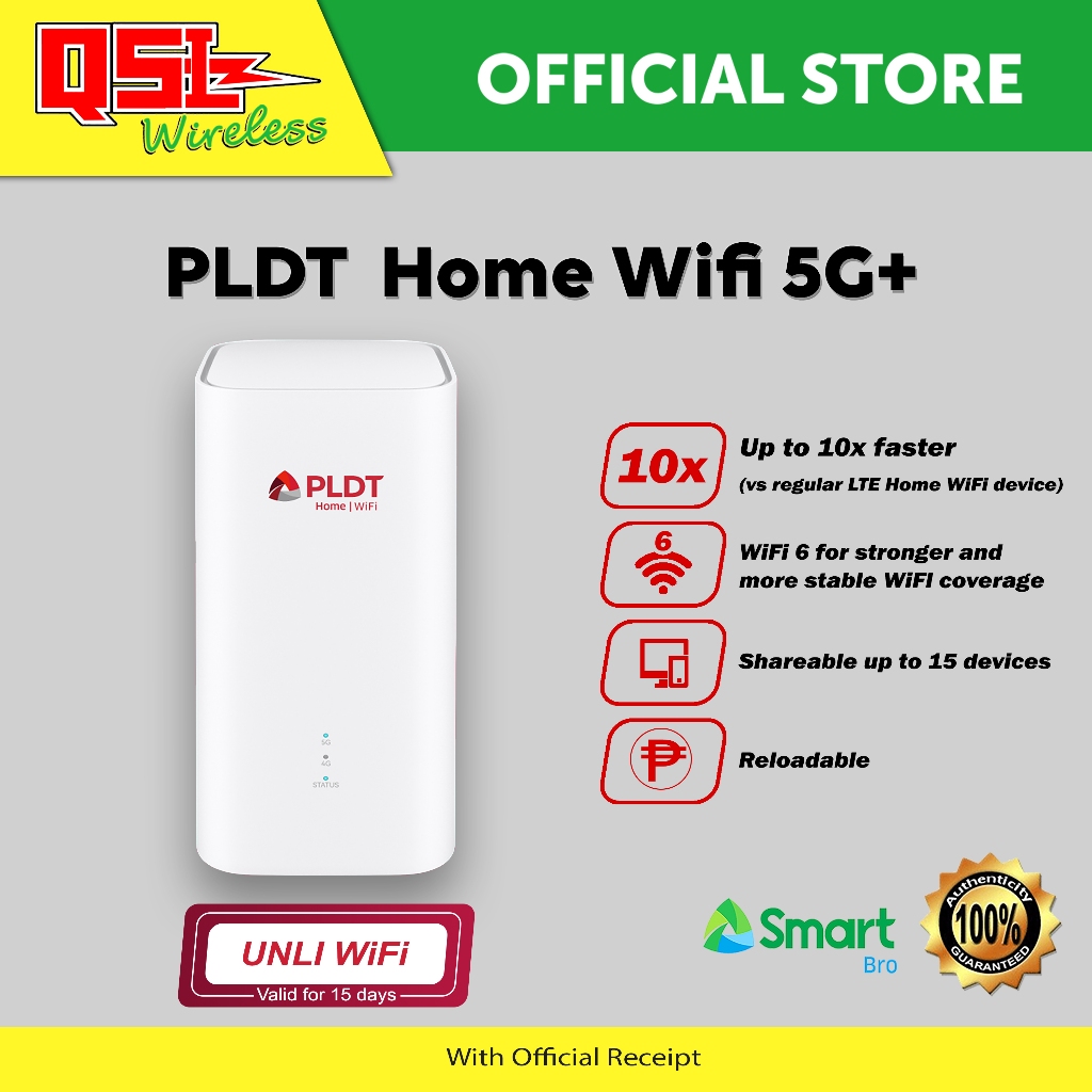 PLDT Home Wifi 5G+ Prepaid Free 15 Days Unli Data | Shopee Singapore