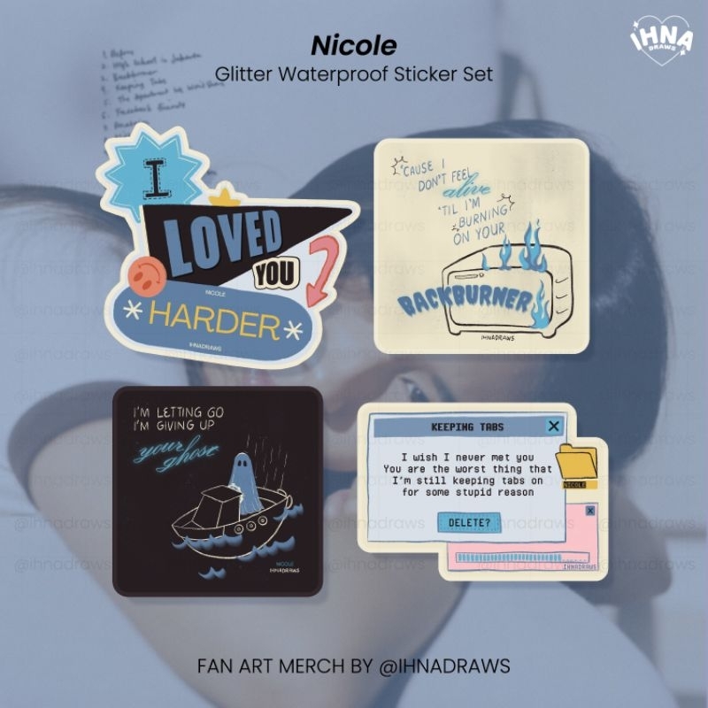 Nicole Sticker Set (Niki Zefanya Nicole album aesthetic laptop tumbler ...