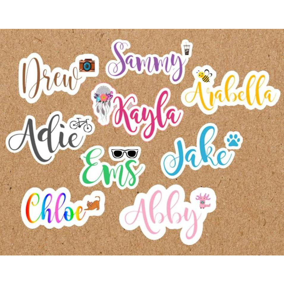 Stylish Customized Name Stickers Name Label for Aquaflask Tumbler ...